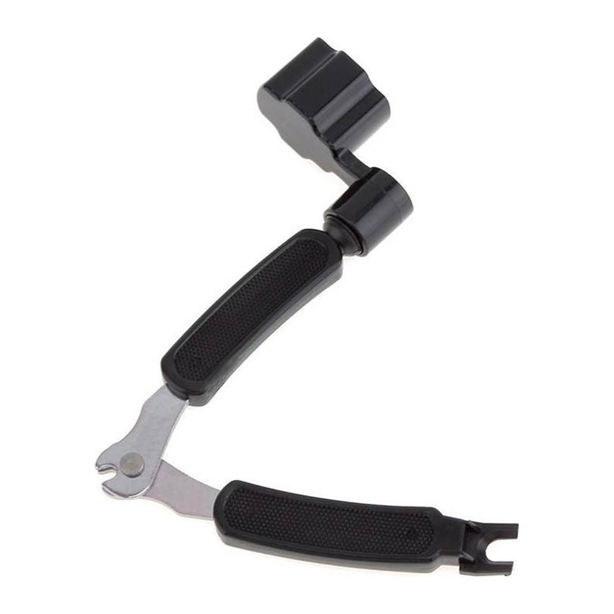 Boston string winder with string clipper and bridge pin remover